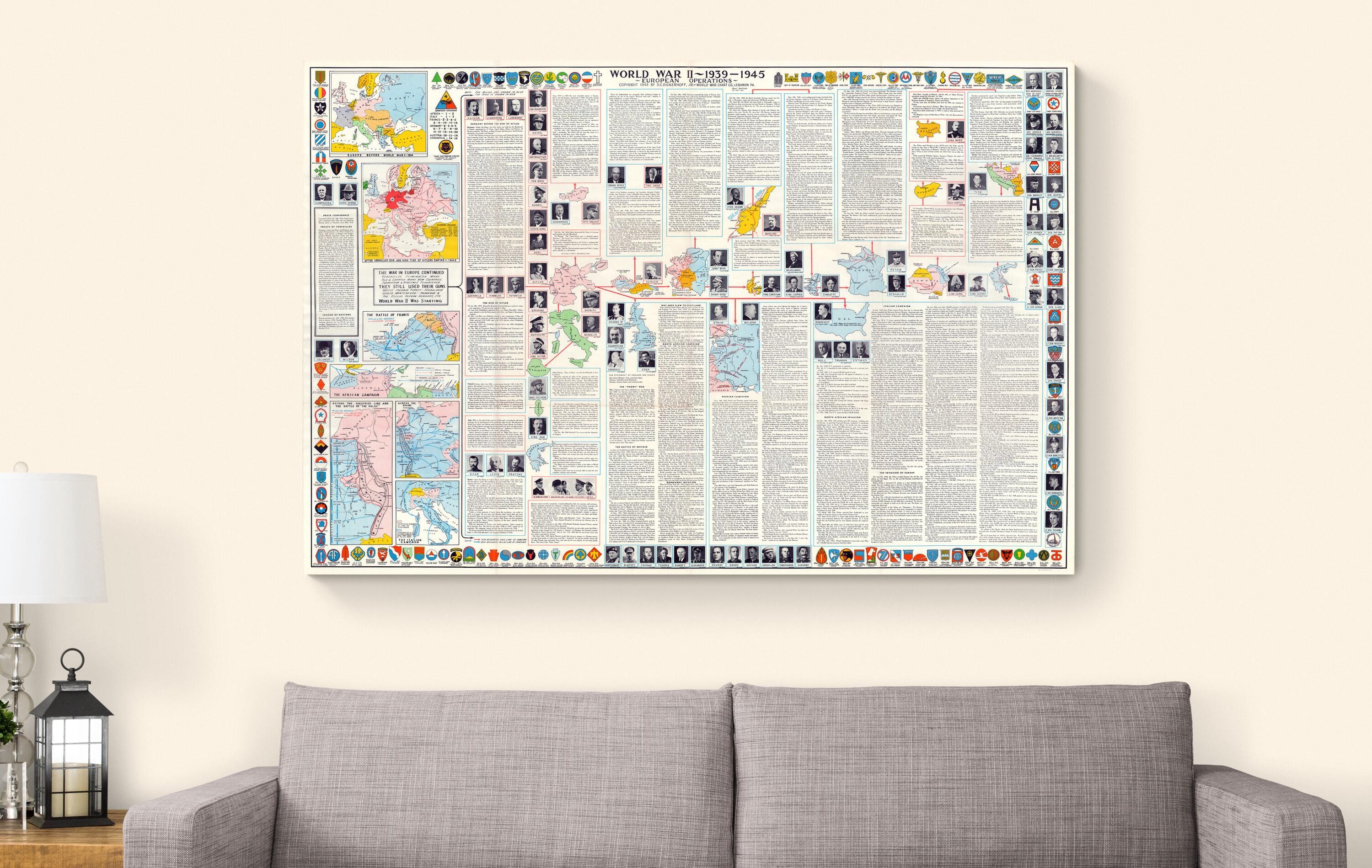 WWII European Theater – Infographic Military Operations Chart Art Print ...