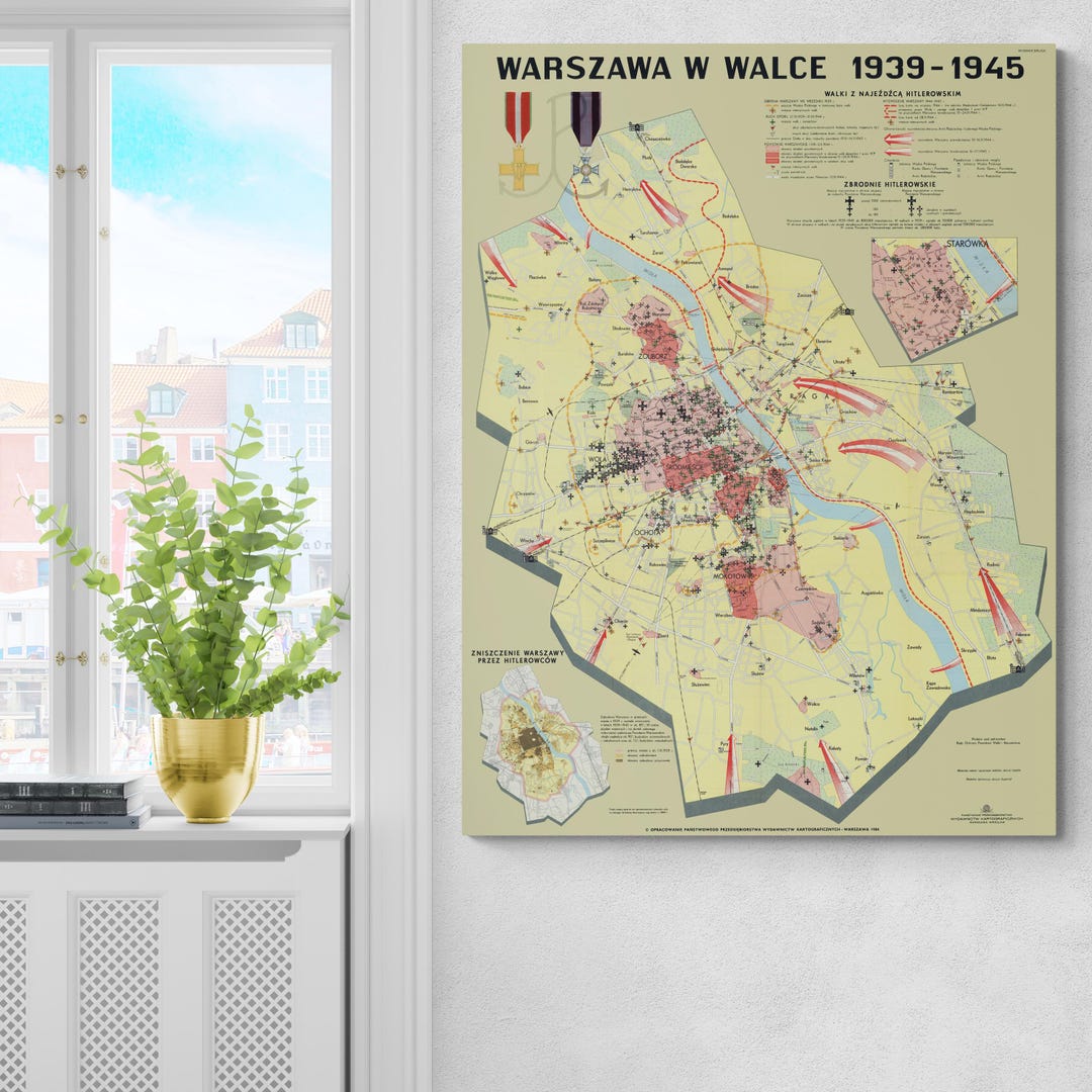 Pictorial Map of the Warsaw Uprising – Second World War Resistance Map ...