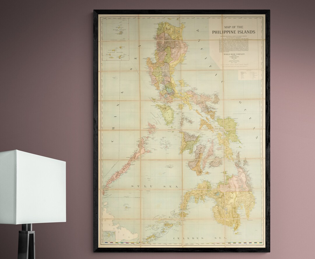 1908 Wall Map of the Philippine Islands Philippines Manilla - Etsy