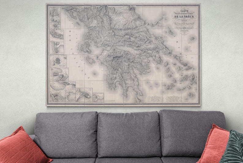 1826 Map of Greece – Historic Post-ottoman Map Showing Regions, Islands ...