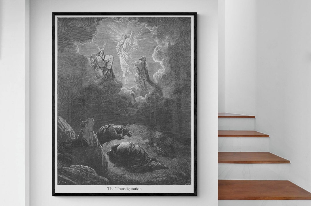 Transfiguration of Jesus Gustave Dore Antique Christianity Engraving ...
