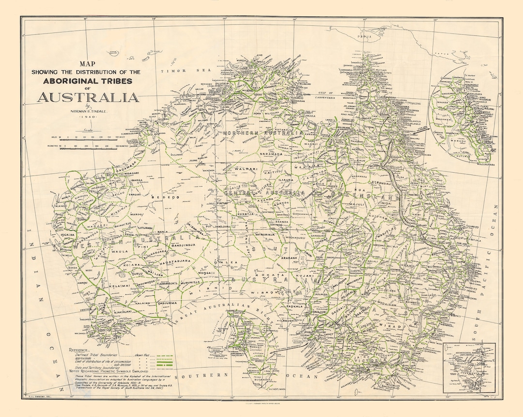 Map Showing Distribution of Australian Aboriginal Tribes Native ...