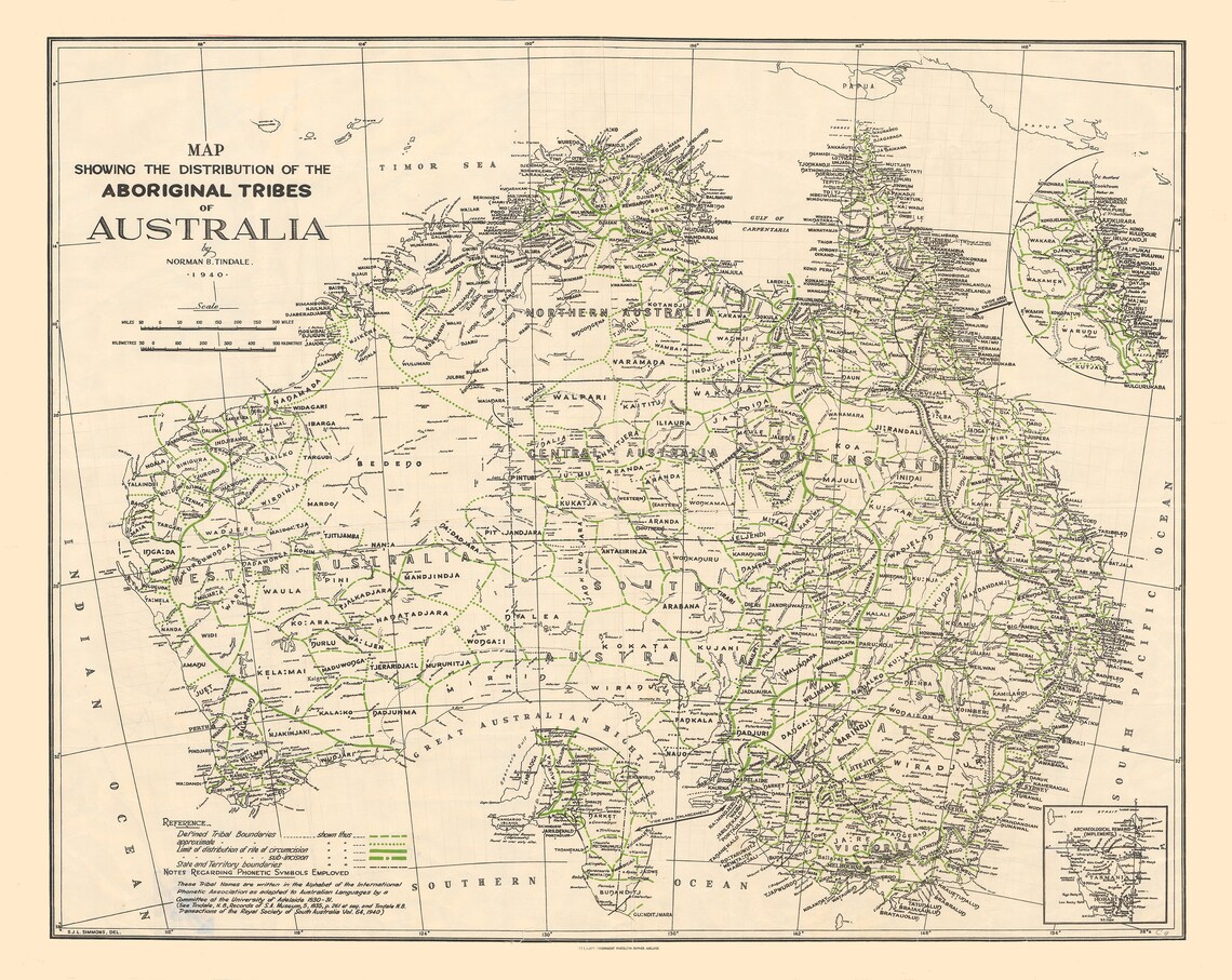 Map Showing Distribution of Australian Aboriginal Tribes Native ...