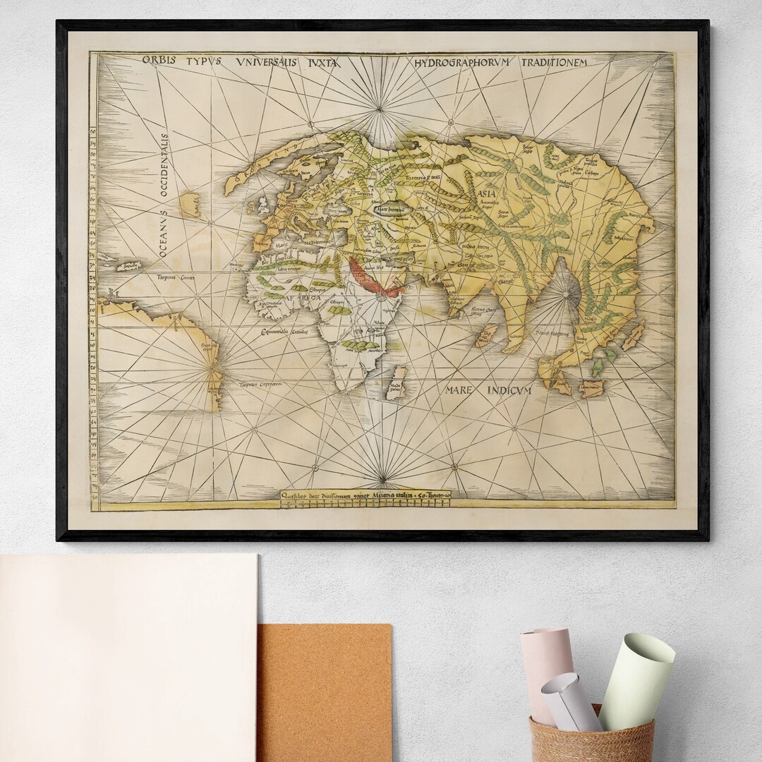 1513 Waldseemüller World Map World History Classroom Decor Old - Etsy