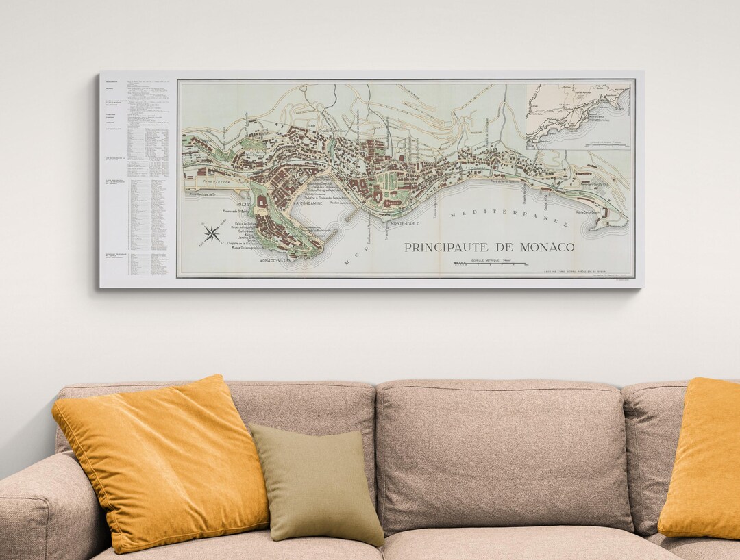 1945 Map of Monaco European Geography Monegasque History Cartography ...
