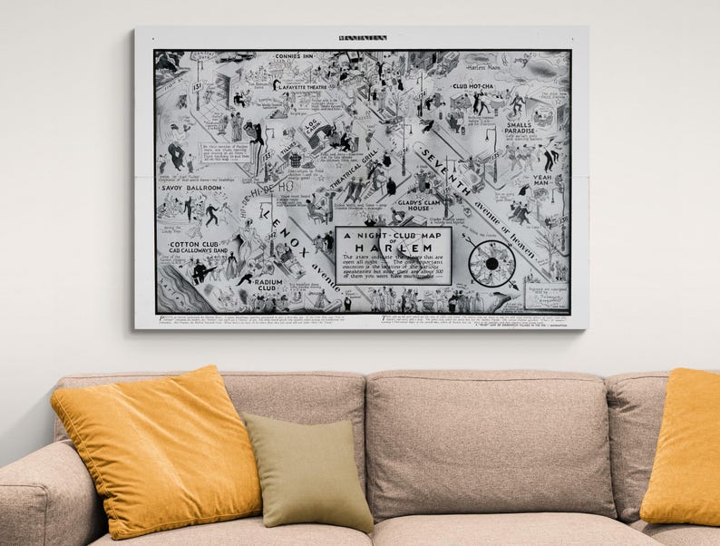 1933 Harlem Nightclub Map – Jazz Age Guide to Harlem Renaissance ...