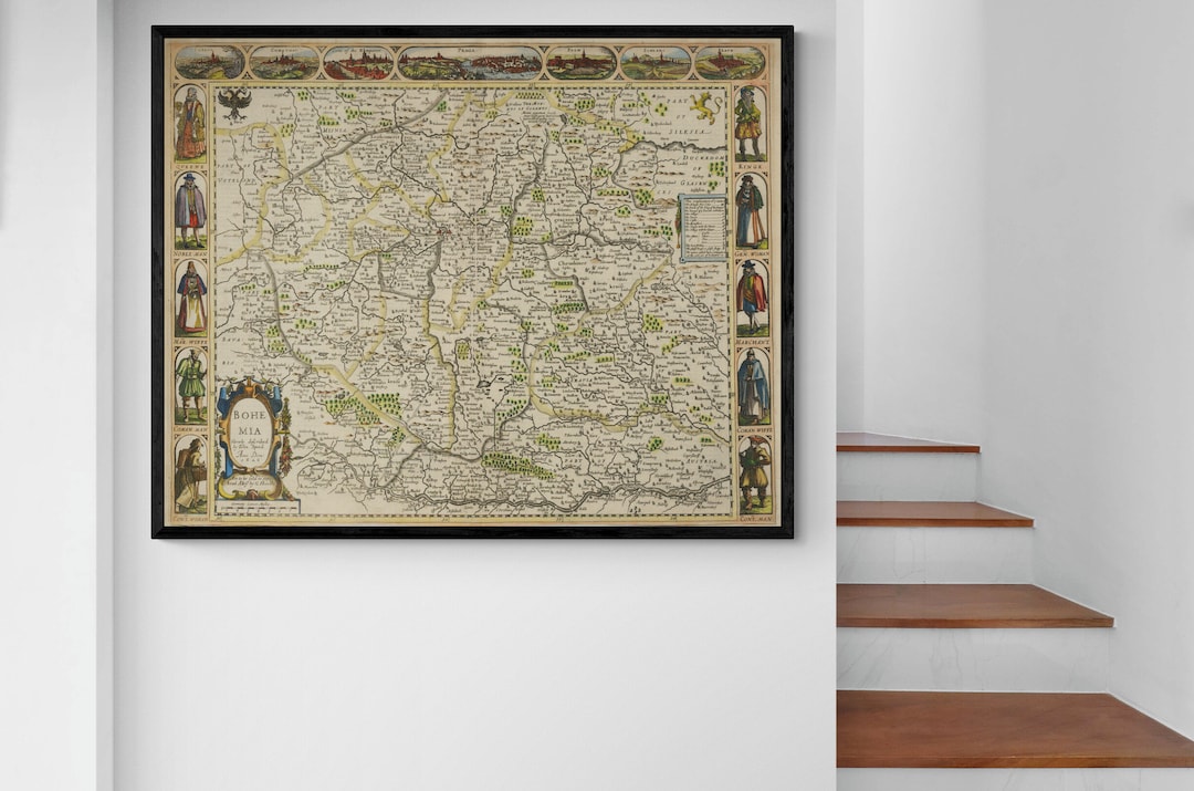 1625 John Speed Map Of Bohemia Modern Day Czech Republic Czechia