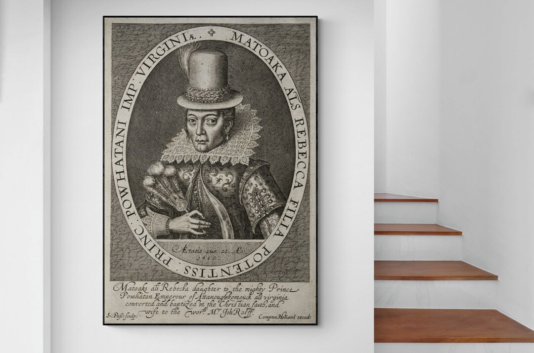 1615 Pocahontas Portrait Tribe Indigenous Native American Royalty ...