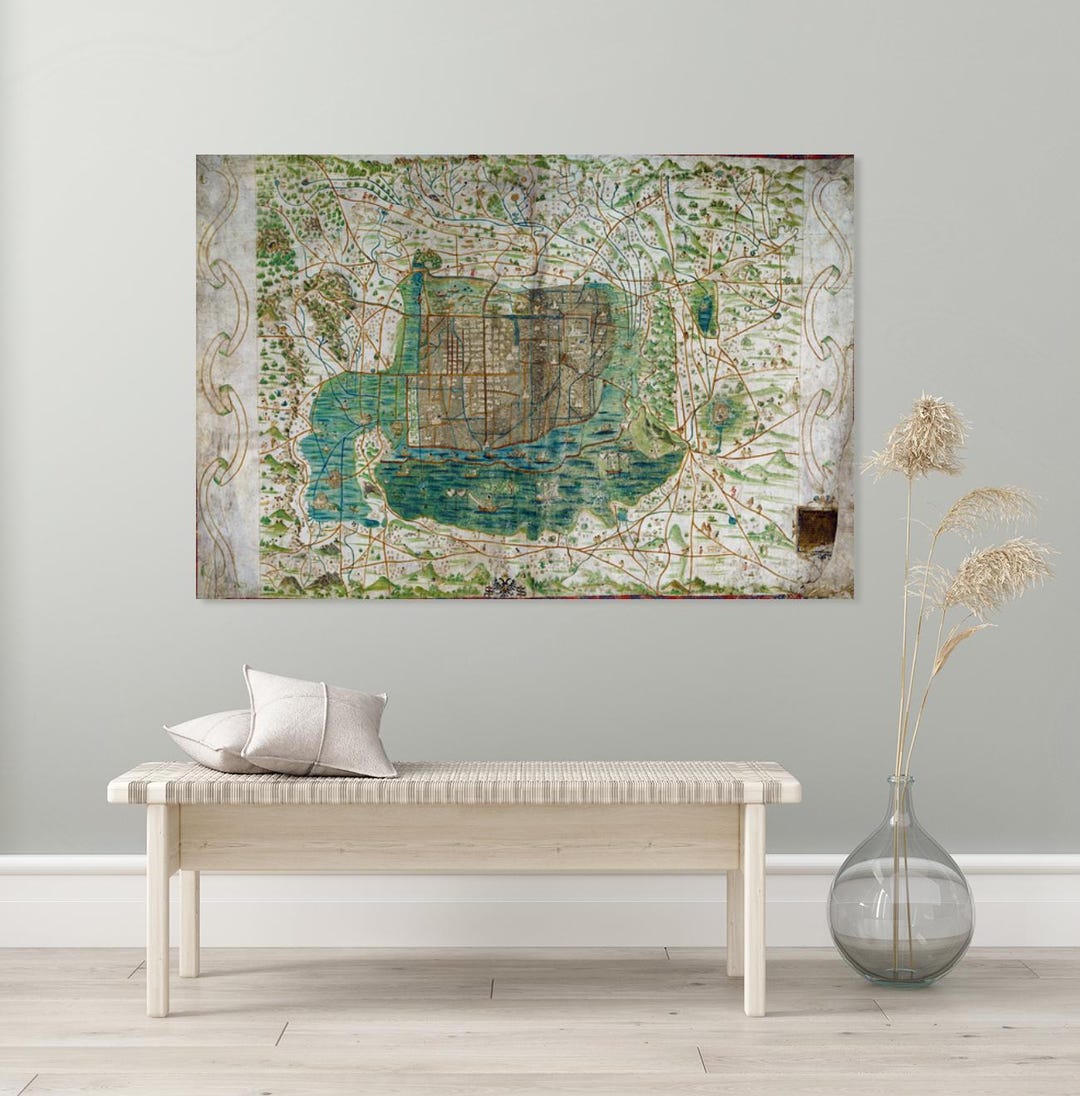 1521 Map of Tenochtitlan Mexico City Aztec Indigenous Mexican History ...