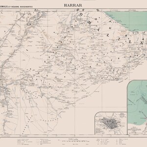 1908 City Map of Harar Ethiopia Historical North African Geography ...
