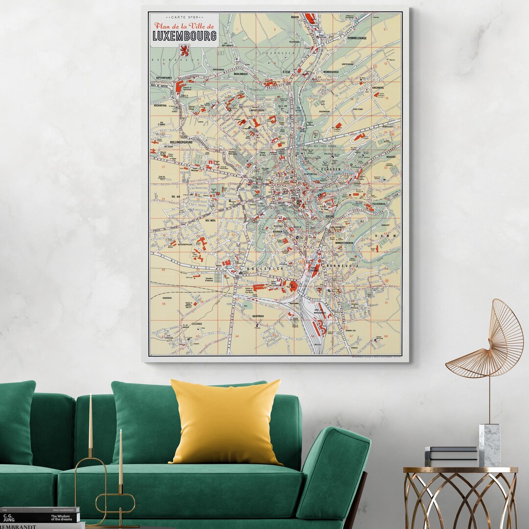 1969 Map of Luxembourg City European Geography Luxembourger History ...