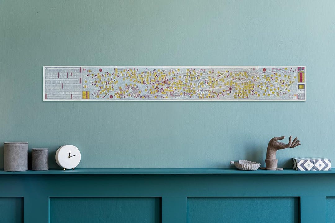 1840 Massive Road Map of Edo Era Tokugawa Period Japan Historical ...