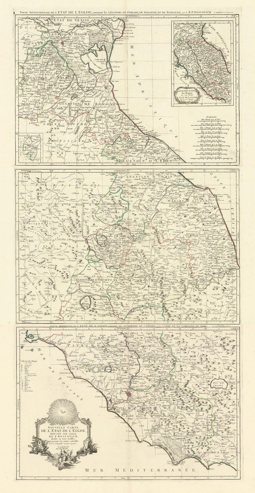 1776 Map of the Papal States of the Church Historical Christian ...