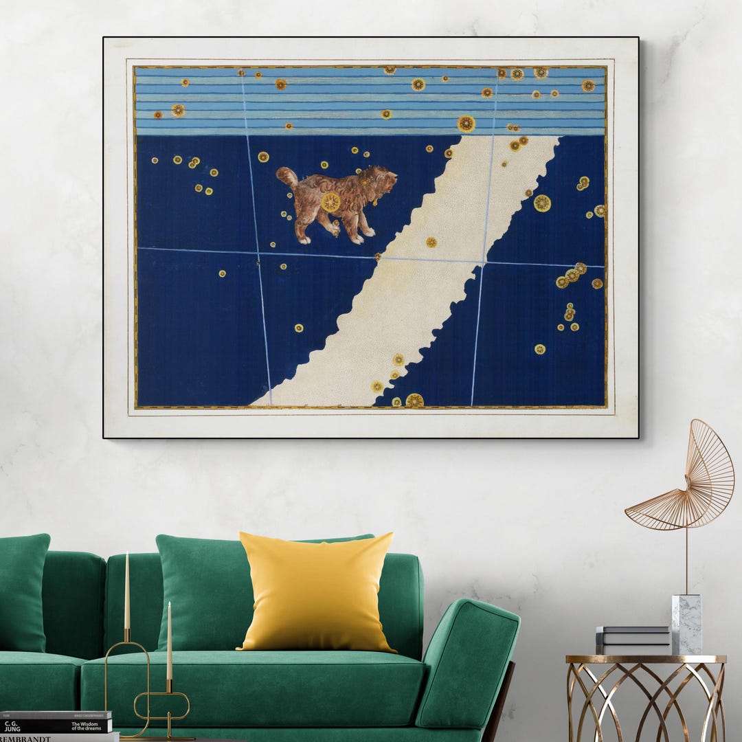 17th Century Canis Minor Zodiac Illustration Star Sign Constellation ...