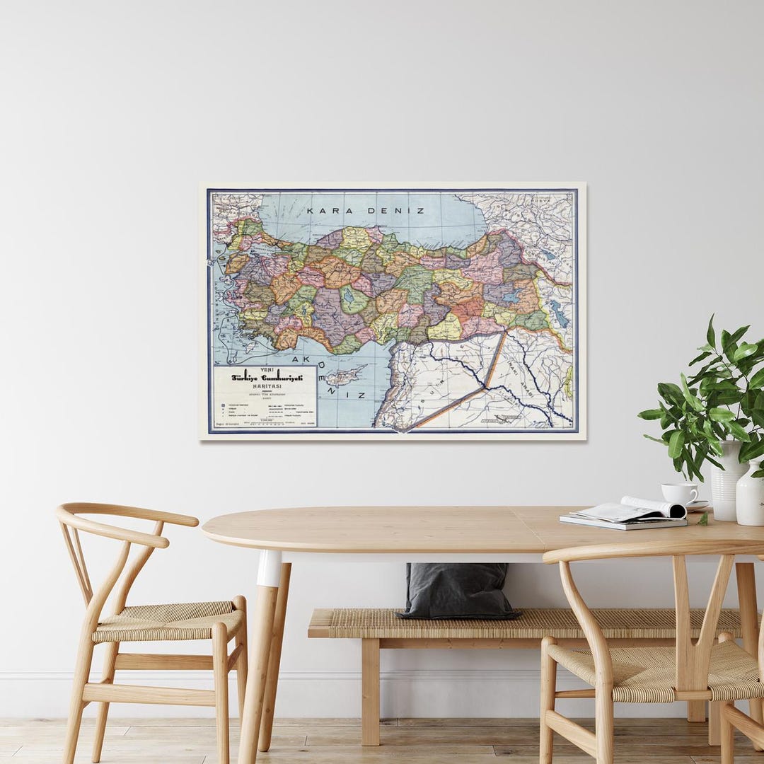 1930 Map of Türkiye Turkey Middle Eastern Anatolian Geography Turkish ...