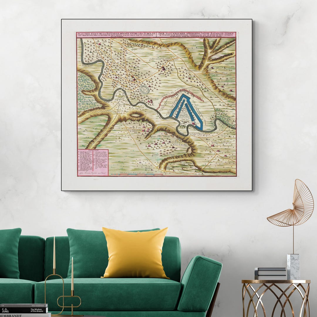 1711 Map of the Battle of Stănileşti of the Pruth River Campaign Russo ...