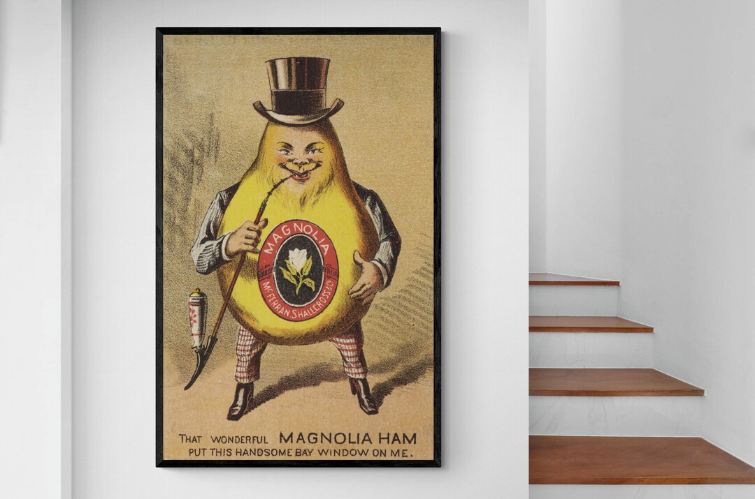 Ham Man Funny Anthropomorphic Old Advertising Trade Card Kitchen ...