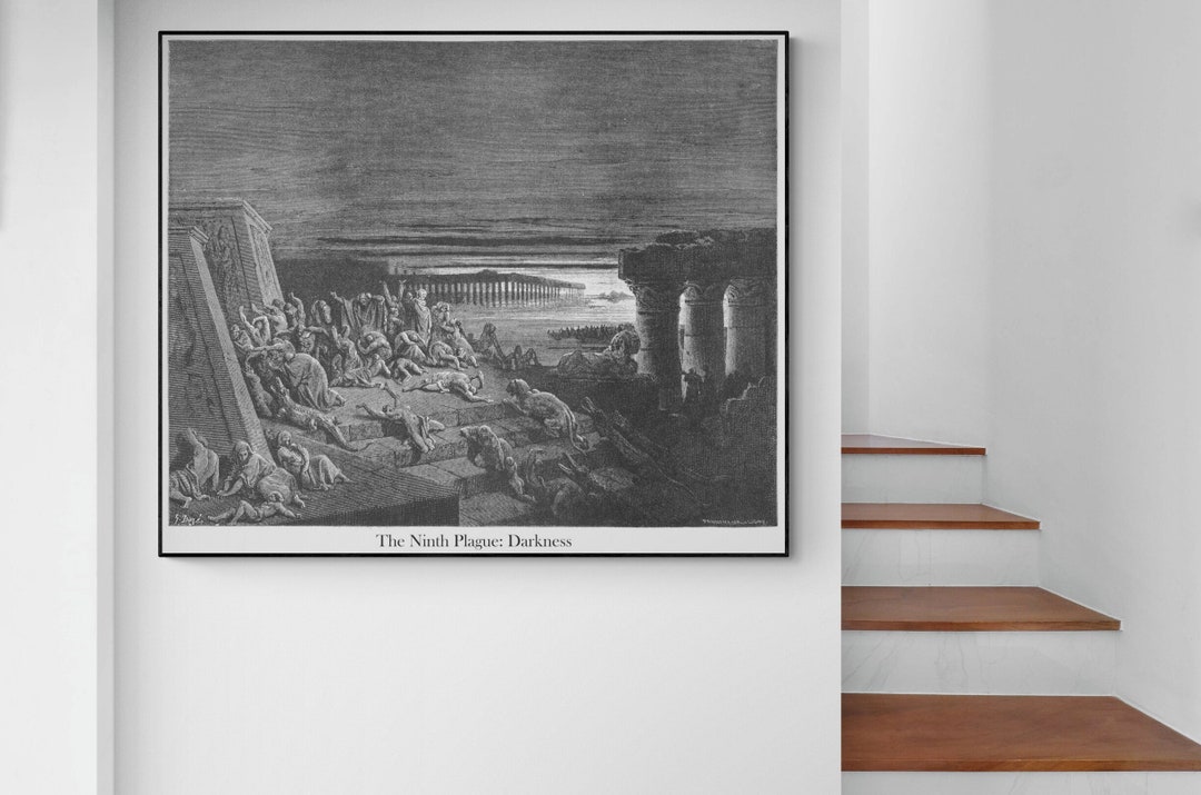 The Ninth Plague Darkness Gustave Dore Antique Christianity Engraving ...