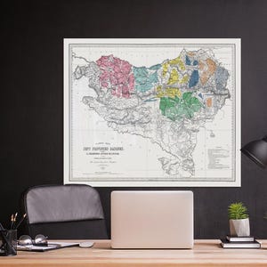 1863 Linguistic Map of Basque Country in Spain and France Historical ...