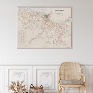 1924 Map of Tangier Morocco Historical North African Geography Vintage ...