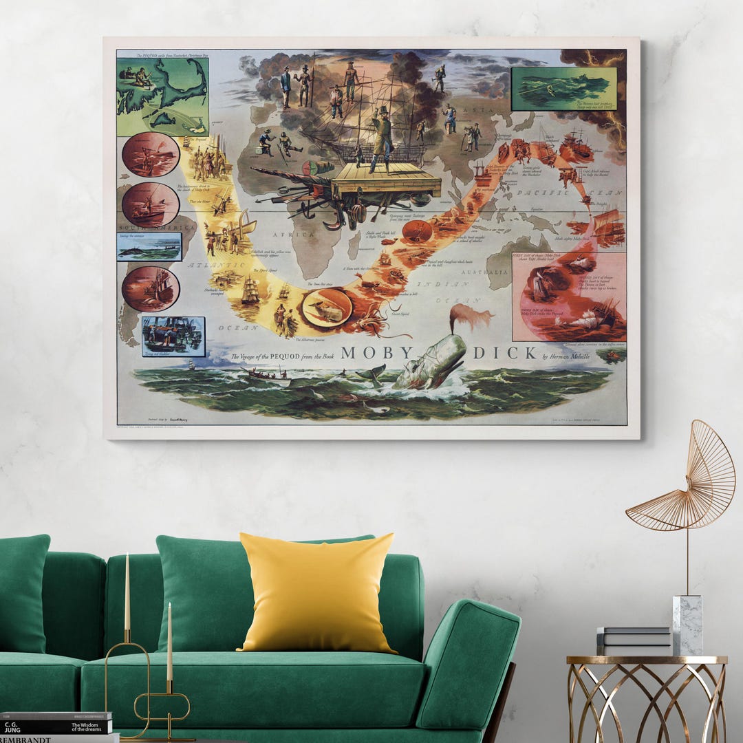 Pictorial Map of Herman Melville’s Moby-dick | American Literary ...
