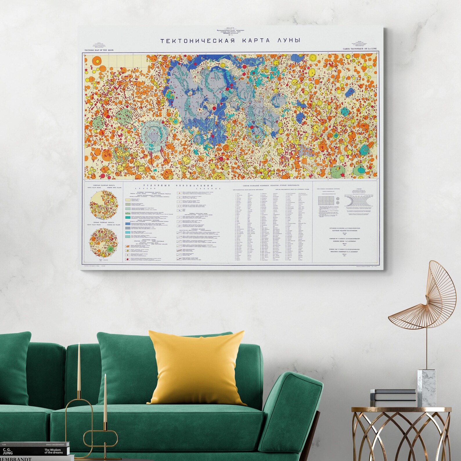 1971 Soviet Geological Map of the Moon – USSR Lunar Exploration Chart ...