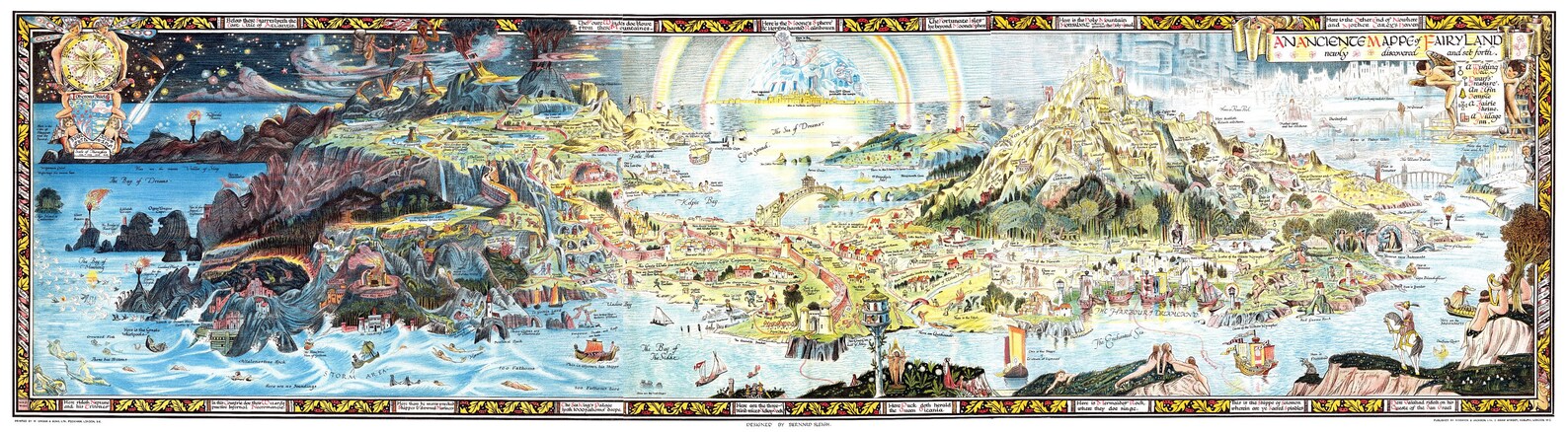 1918 Map of Fairyland Mythology Fairy Tales Tall Tales Legends ...