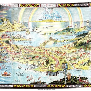 1918 Map of Fairyland Mythology Fairy Tales Tall Tales Legends ...