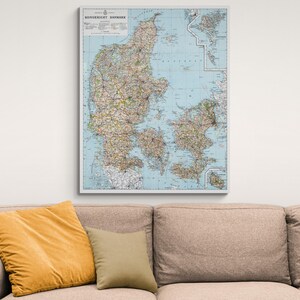 1948 Map of Denmark – Post-world War II Danish Cartography Showing ...