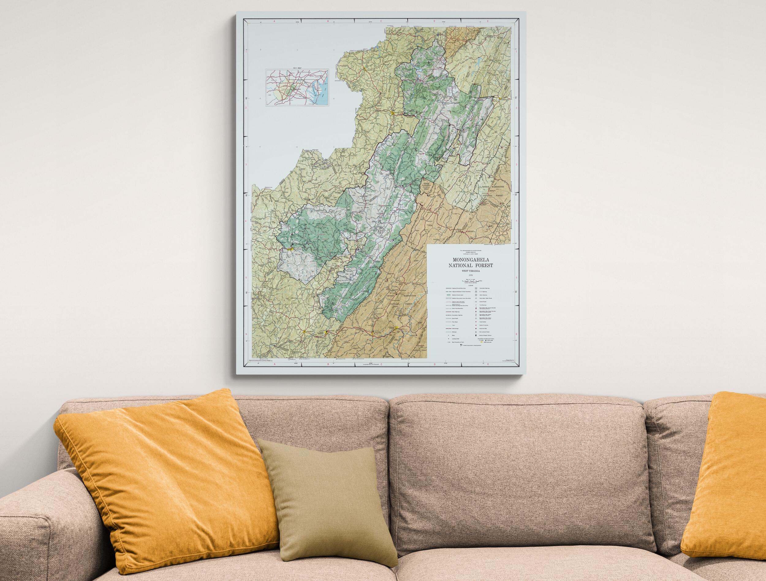 1970 Map of Monongahela National Forest, West Virginia – Topographic ...