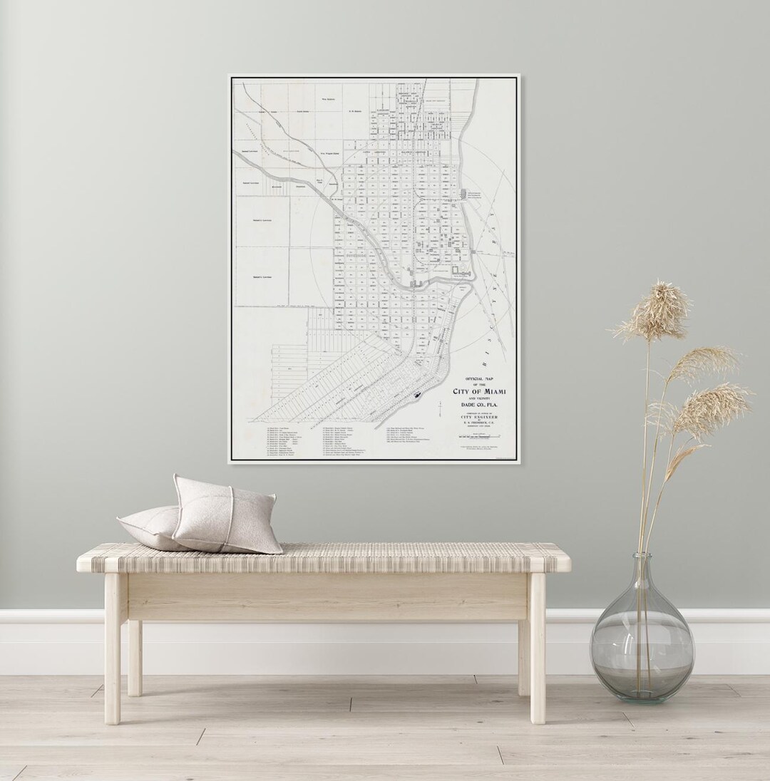 1905 First Official Map of Miami Dade County Florida American History ...