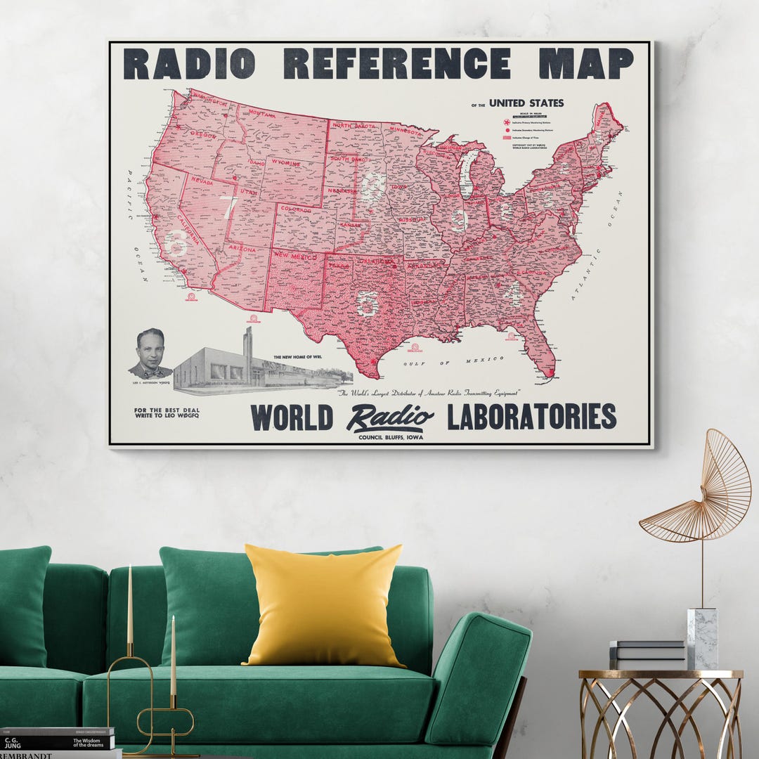 1947 Radio Map of the United States – Postwar Broadcast Coverage Map ...