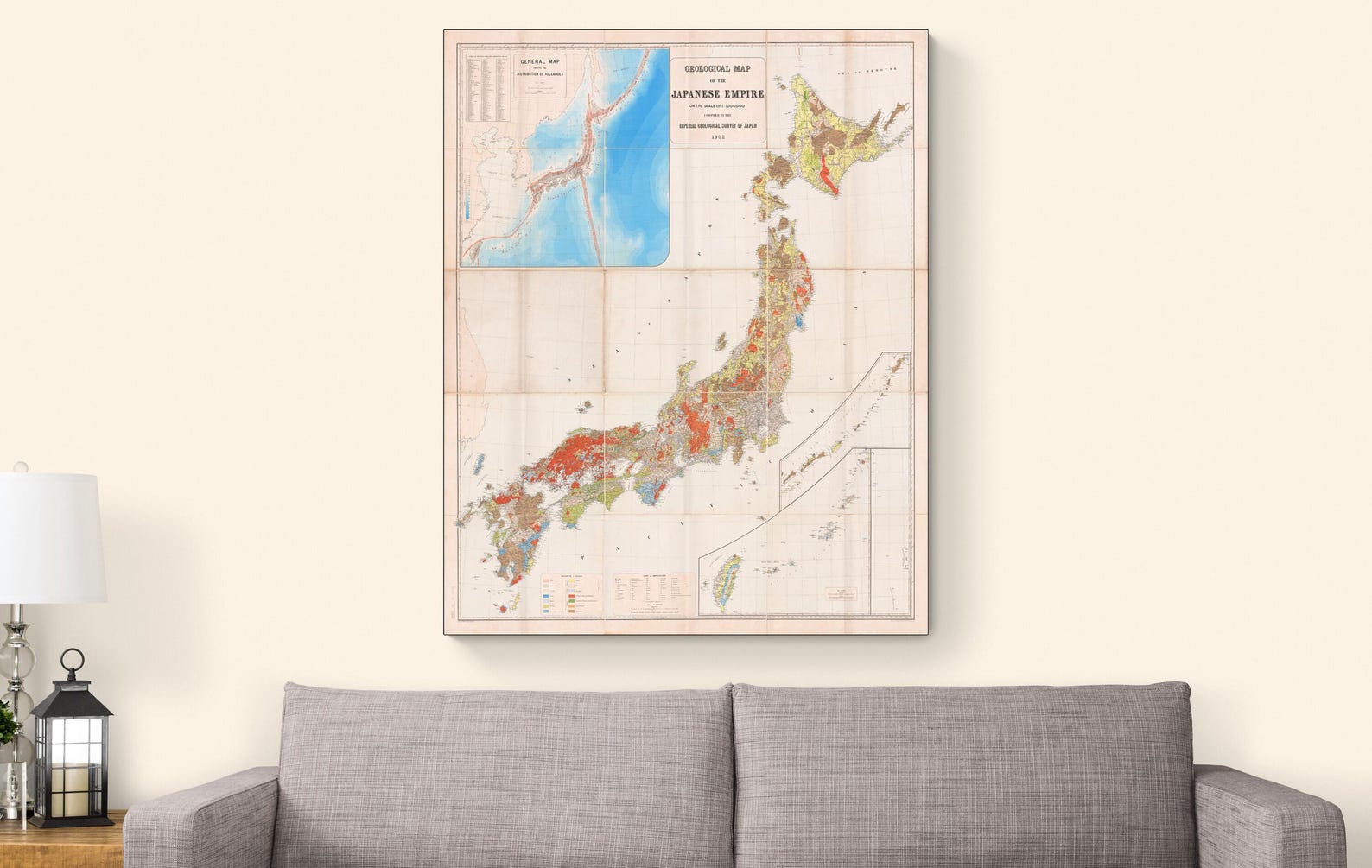 1902 Geological Map of Japan – 20th Century Earth Science Cartography ...