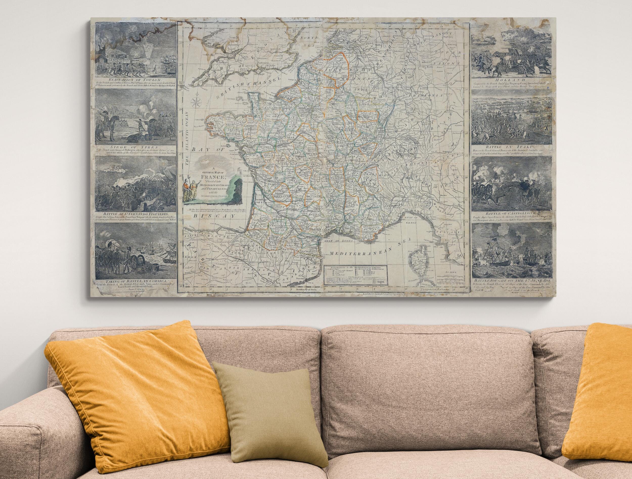 1796 Map of France – Revolutionary Era Map Highlighting Post-revolution ...