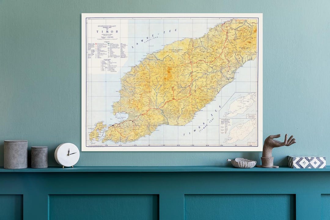 1941 Map of Dutch West Timor Indonesia Historical Asian Geography ...