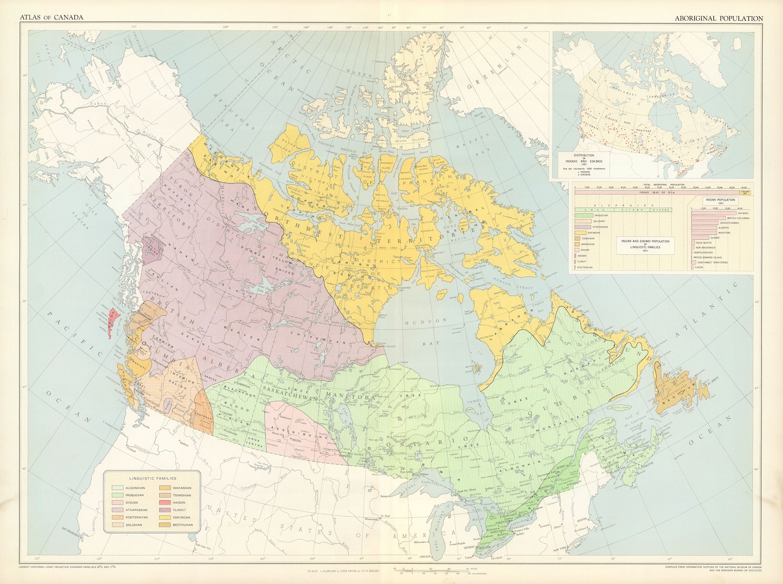 Map Showing Distribution of Canadian Aboriginal Populations Native ...