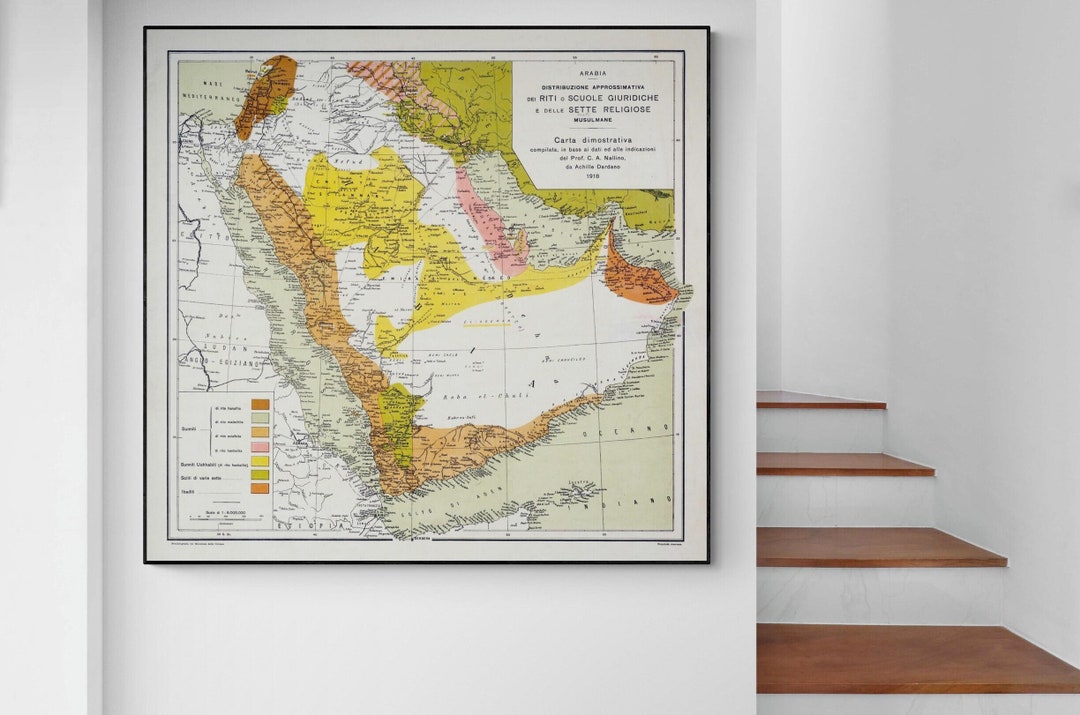 1918 Sunni and Shia Muslim Population Map of Arabia Islamic Geography ...