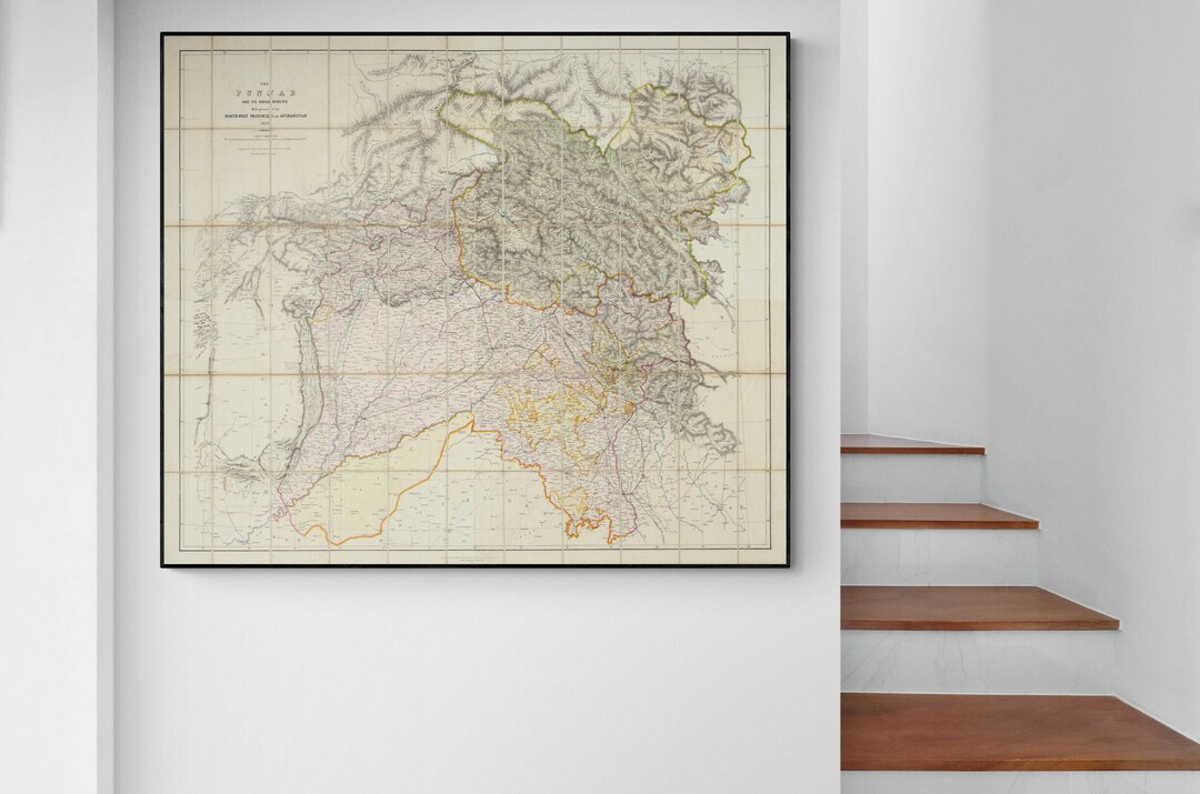 1870 Map of Punjab India Historical Indian Geography Antique ...