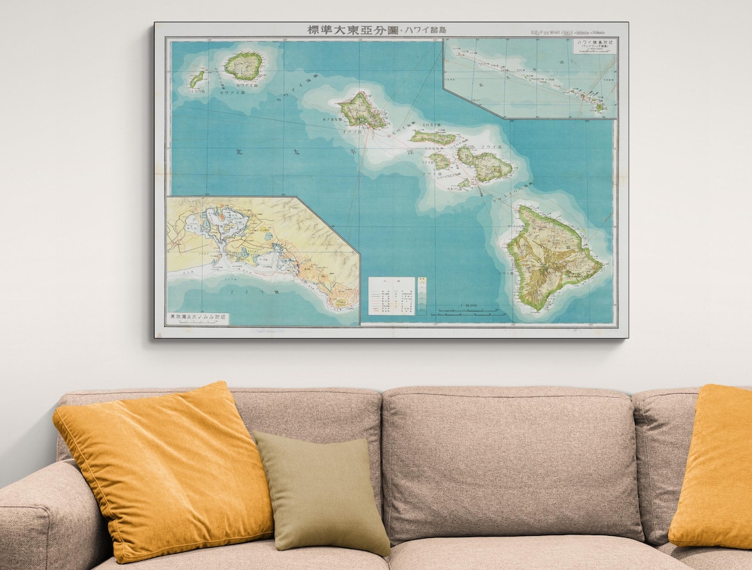 1943 Imperial Japanese Military Map of Hawaii – World War II Pacific ...
