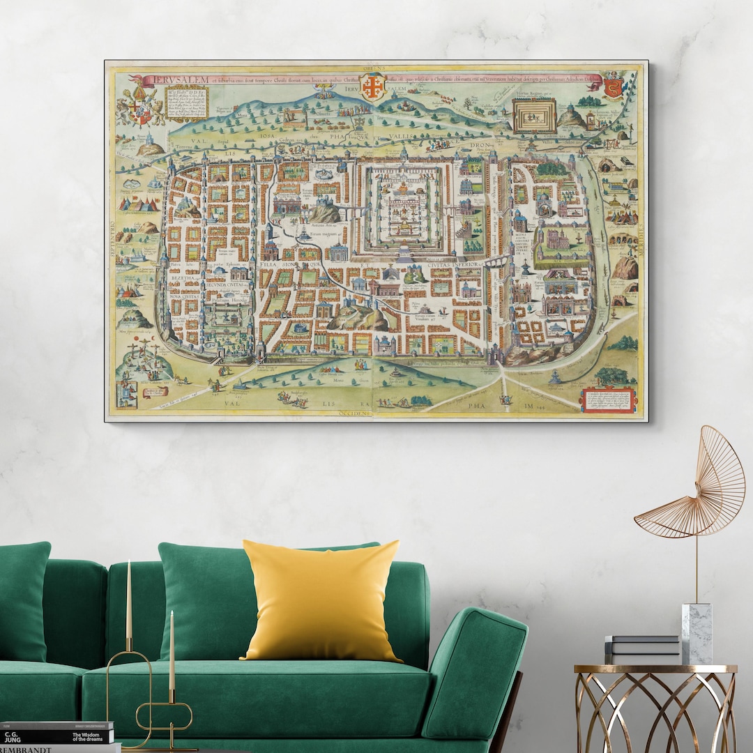 1584 Map of Ancient Jerusalem by Christian Van Adrichom – Historical ...