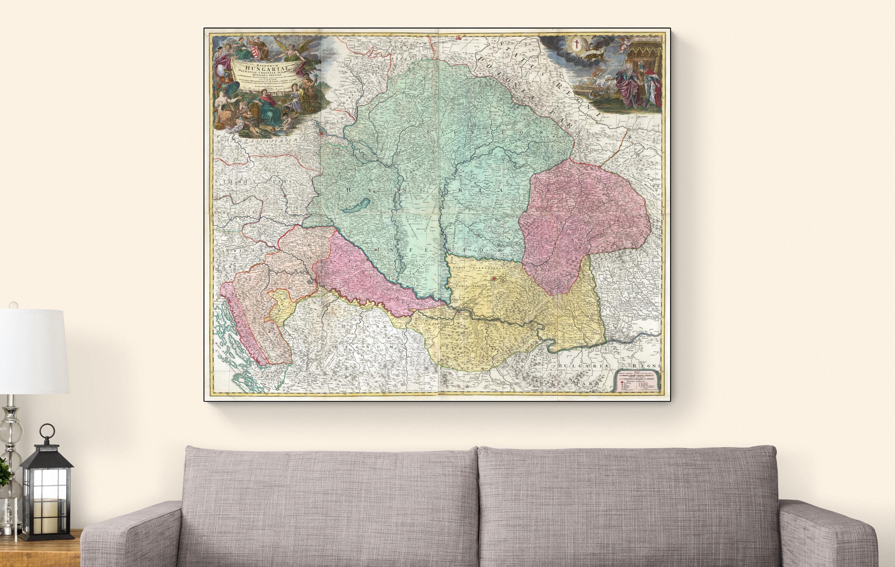 1720 Map of the Kingdom of Hungary – Detailed Early 18th Century Map ...