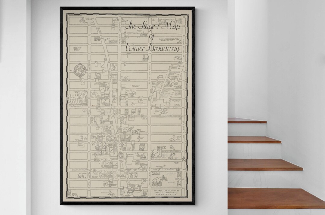 Map of Broadway Theatre District in Midtown Manhattan New York City NYC ...