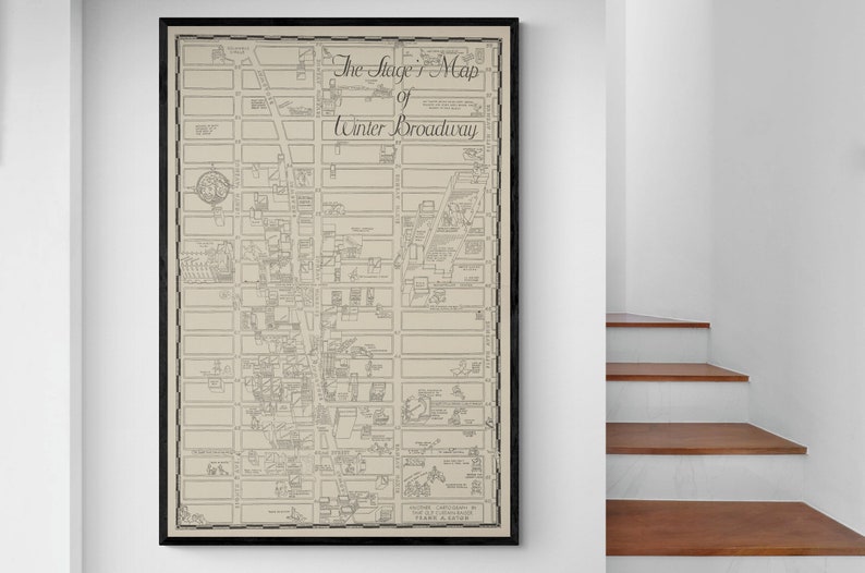 Map of Broadway Theatre District in Midtown Manhattan New York City NYC ...