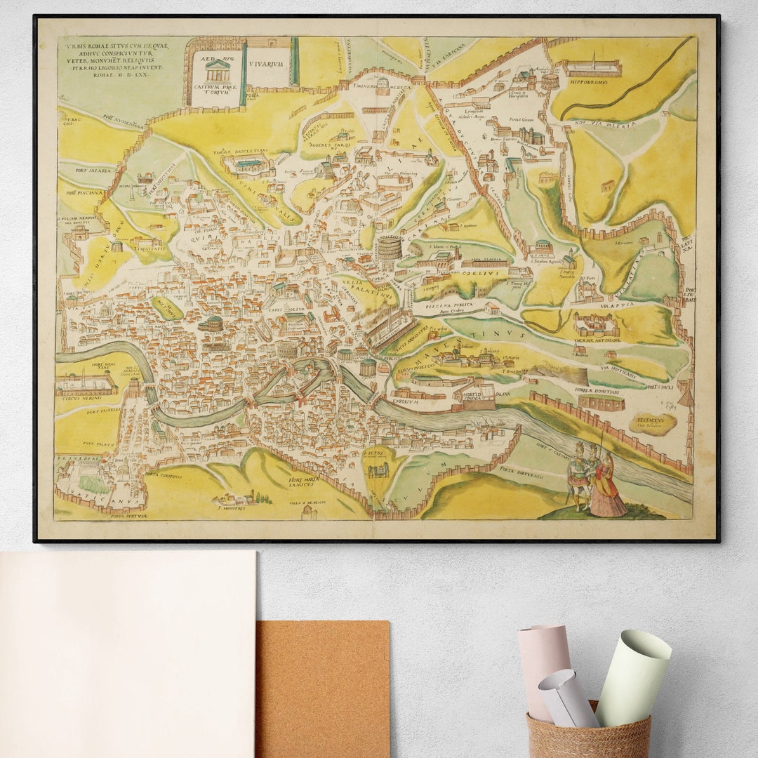 1575 Ligorio Map of Ancient Rome Roman Empire European Geography ...