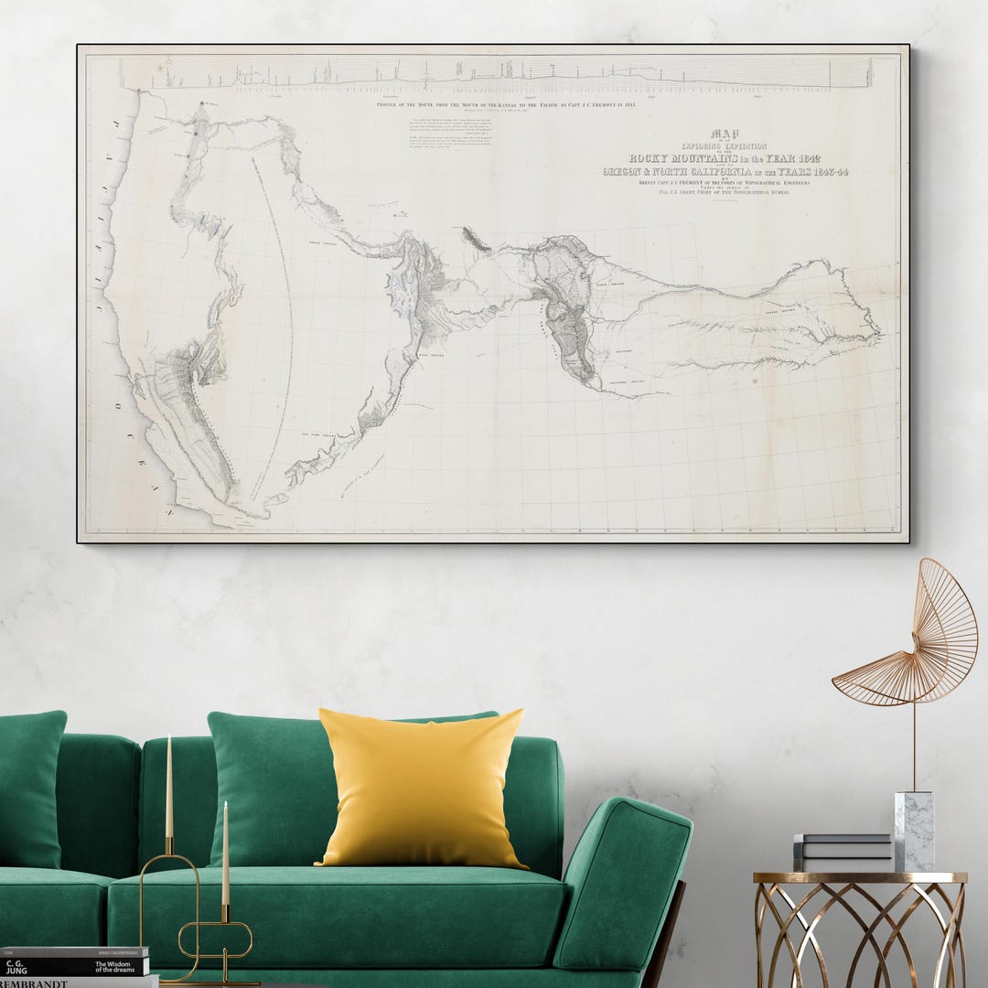 1845 Map of the American West by John C. Frémont – Seminal Exploration ...