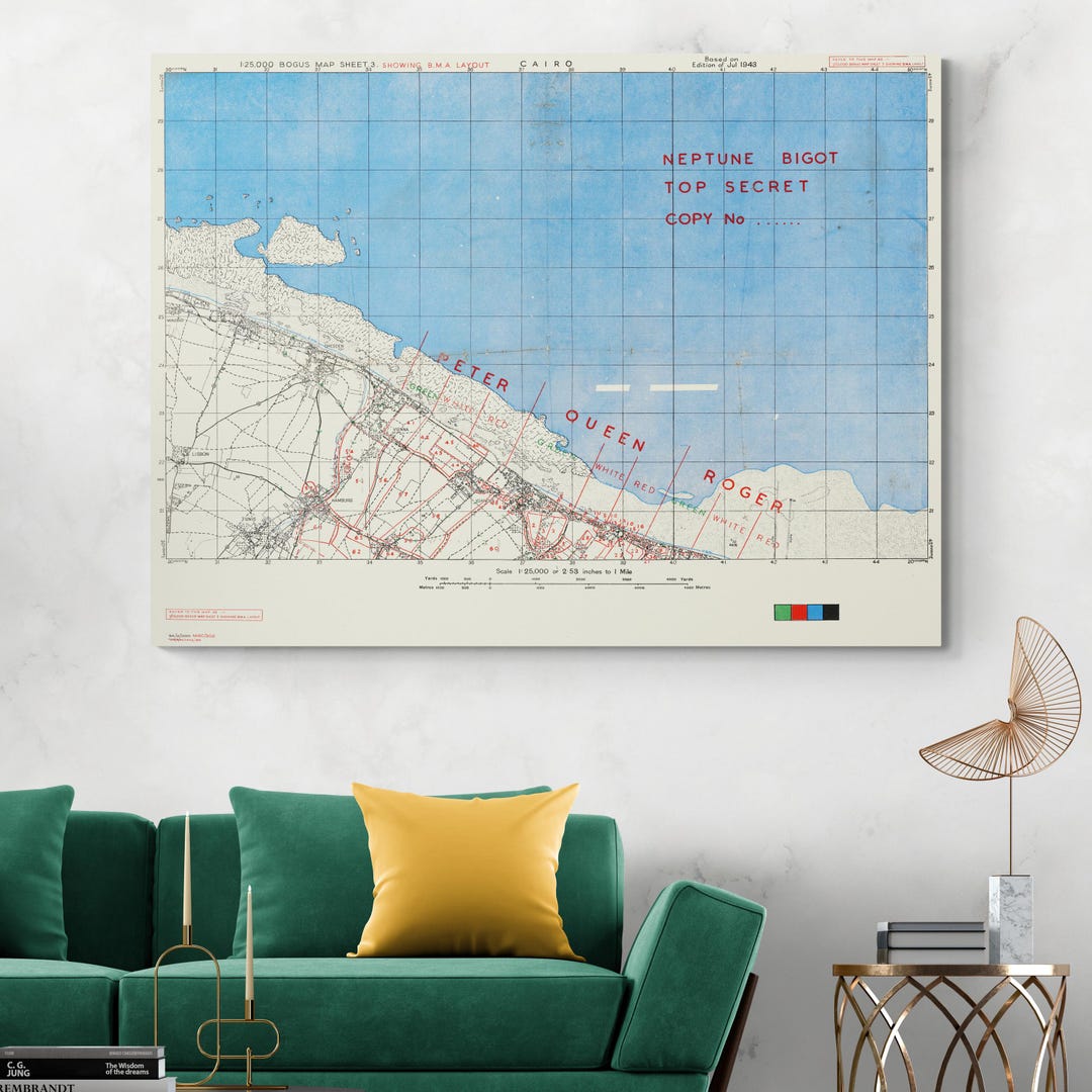 1944 Top Secret Bogus Map of British D-day Landing at Sword Beach ...