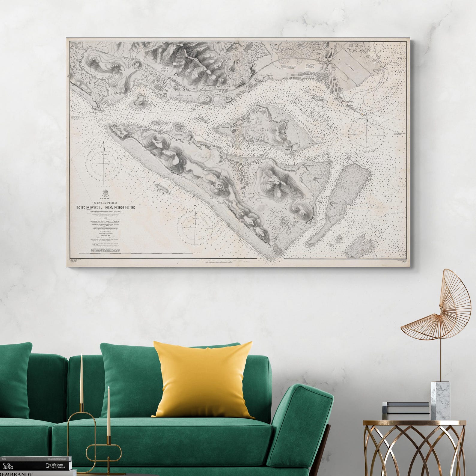 1893 British Admiralty Chart of Keppel Harbor Singapore – Colonial-era ...