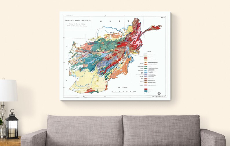 1969 Geological Map of Afghanistan – Middle Eastern Cartography Showing ...