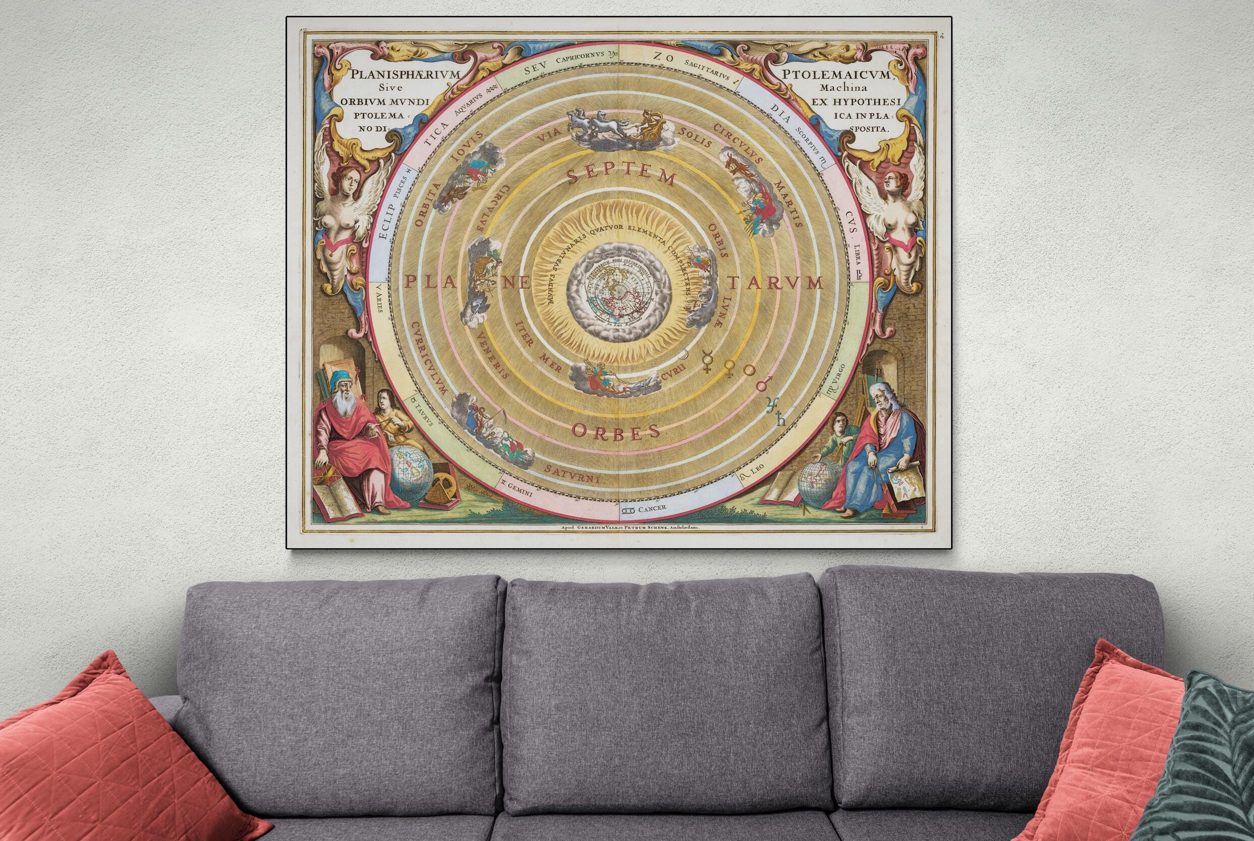 17th Century Cellarius Celestial Chart – Ptolemaic Geocentric Universe ...