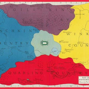 1920 Map of the Marvelous Land of Oz Fantasy Geography Nursery Literary ...